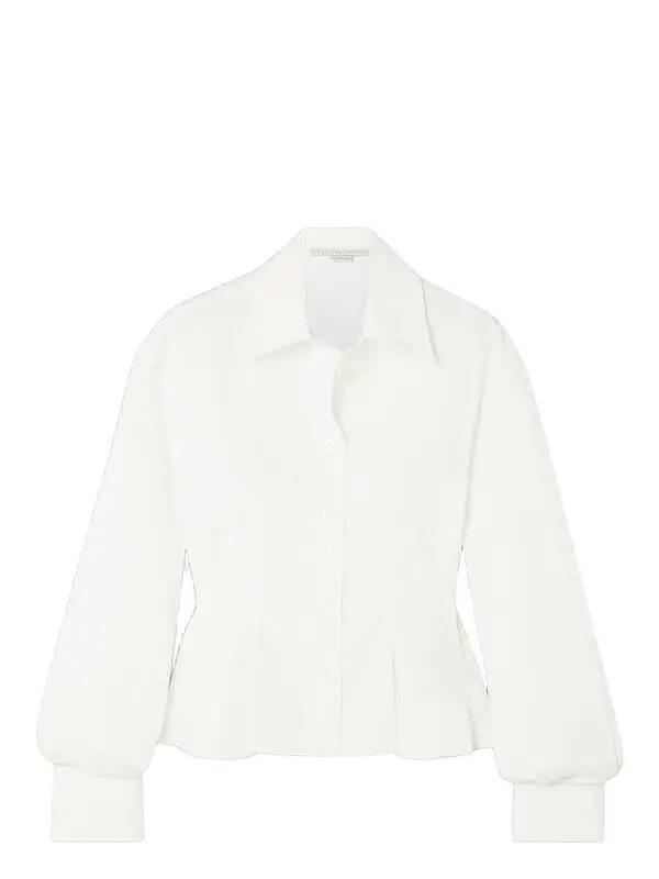 Stella McCartney Cotton-poplin Peplum Shirt - White