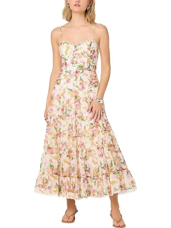 Astr The Label Lianna Floral Midi Dress - Pink Multi