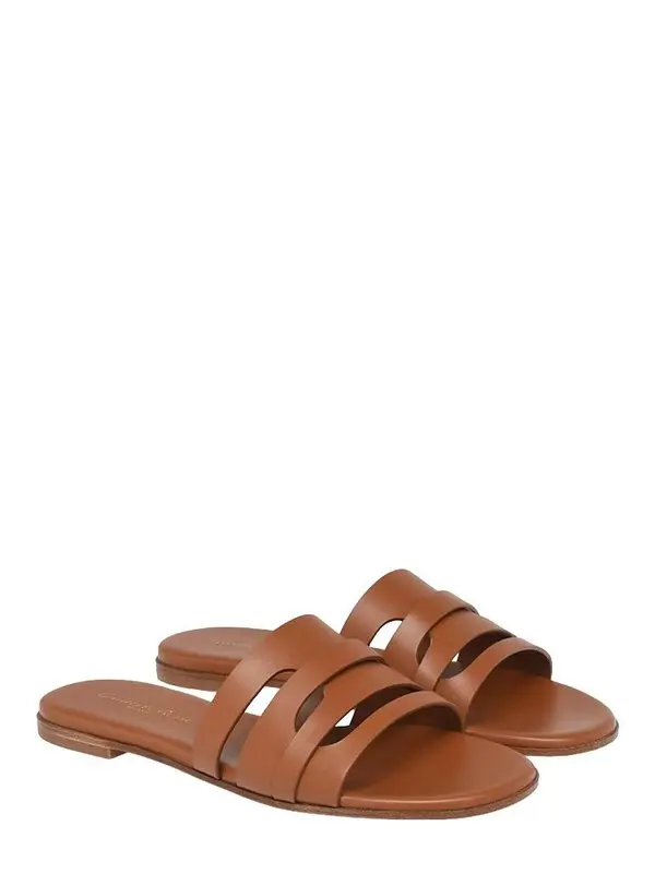 GIANVITO ROSSI Nora Flat Sandals - Brown Calf