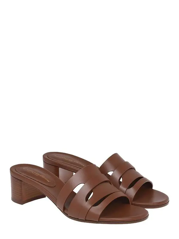 GIANVITO ROSSI Nora 45 Mules - Brown Leather