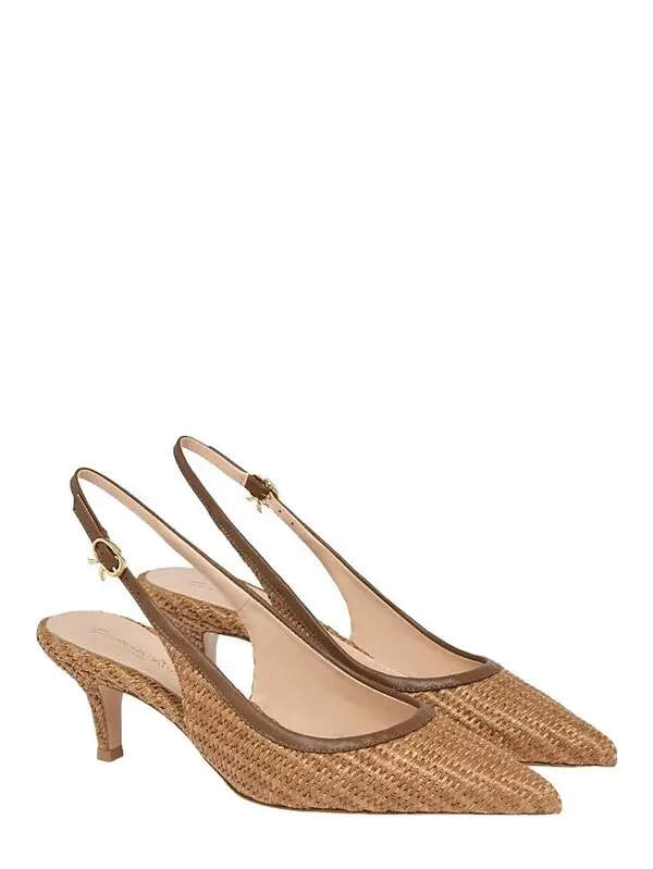 GIANVITO ROSSI Minorca Pumps - Brown Fabric And Nappa