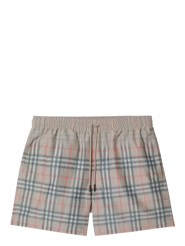 Burberry Swim Shorts With Check Pattern - Beige