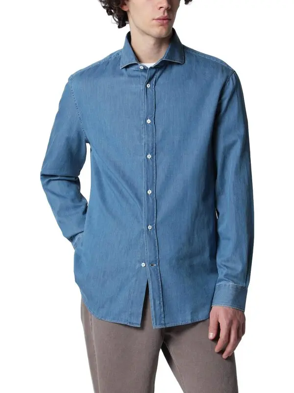 Brunello Cucinelli Light Easy Fit Denim Shirt - Blue