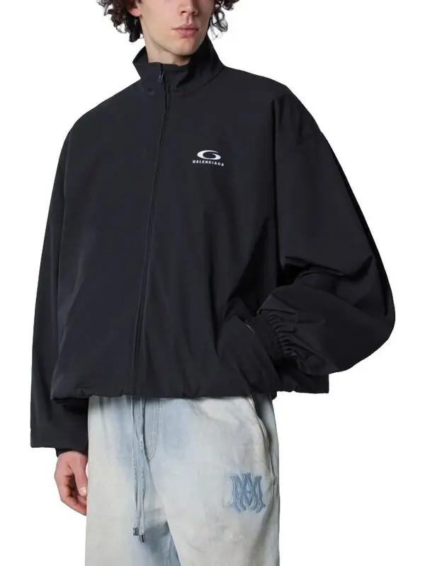 Balenciaga Washed Loop Sports Icon Zip Jacket - Black