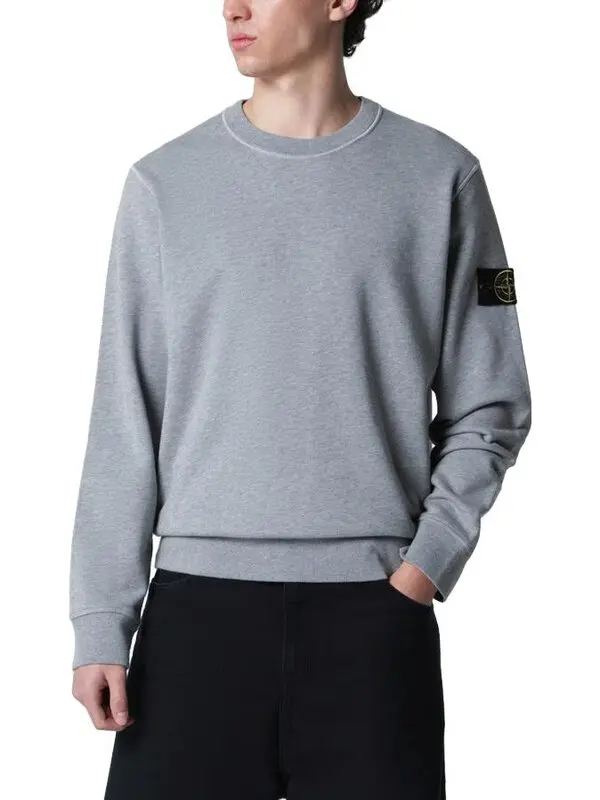 Stone Island Cotton Fleece Crew-neck Sweatshirt - Grey