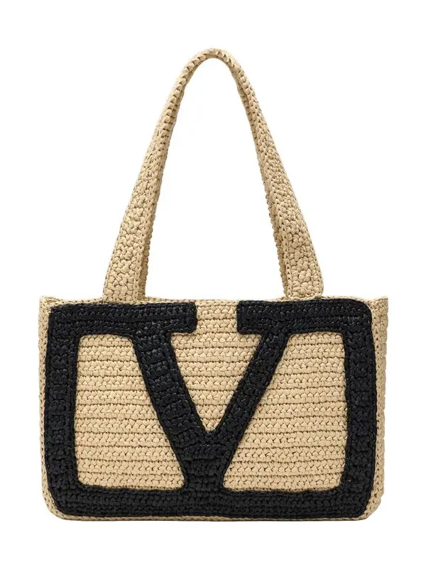 Valentino Garavani Viva Superstar Crochet Medium Bag - Beige