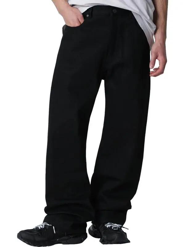 Balenciaga Cotton Denim Trousers - Black