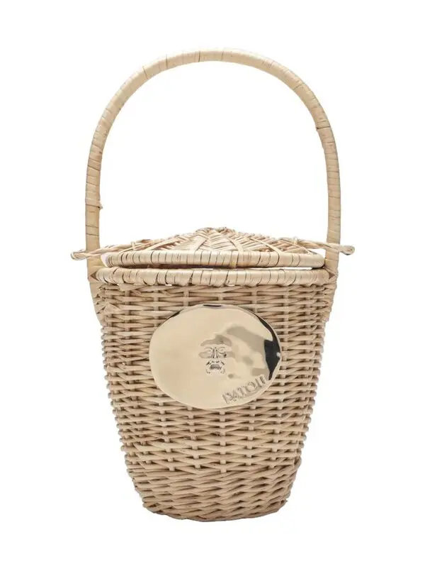 Patou Wicker Bucket Bag - Beige