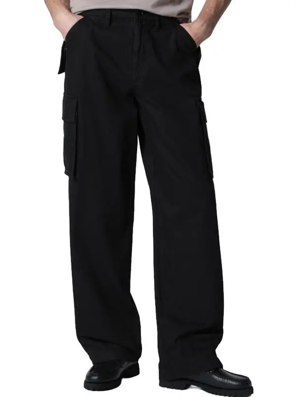 Burberry Cotton Cargo Trousers - Black