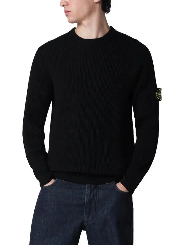 Stone Island Wool Crew-neck Sweater - Black