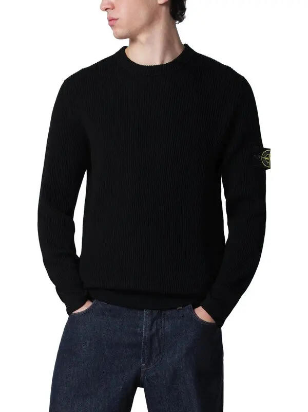 Stone Island Wool Crew-neck Sweater - Black