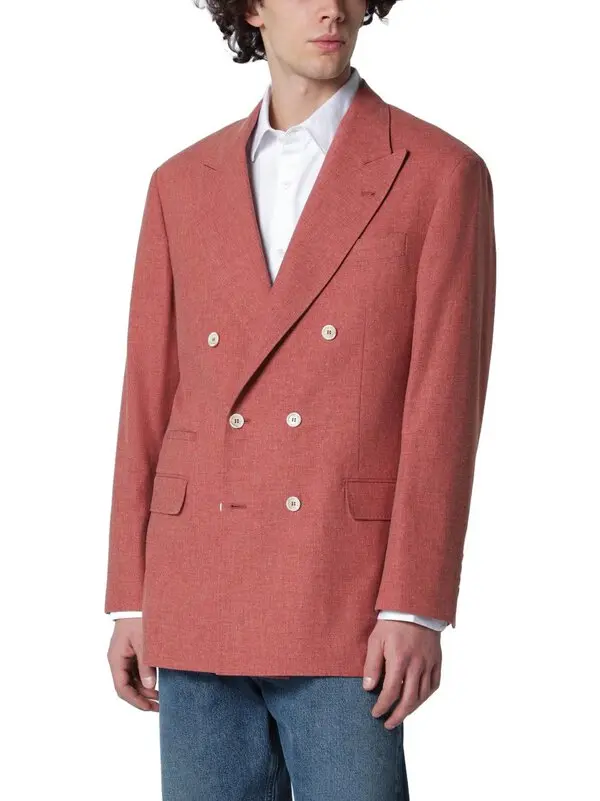 Brunello Cucinelli Double-breasted Wool-blend Jacket - Pink