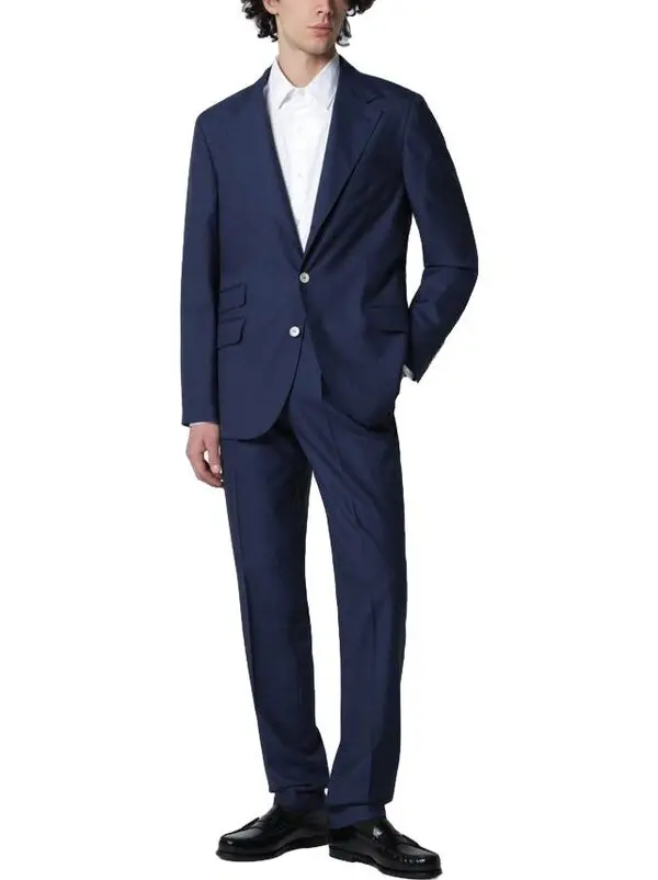 Brunello Cucinelli Single-breasted Wool Suit - Blue