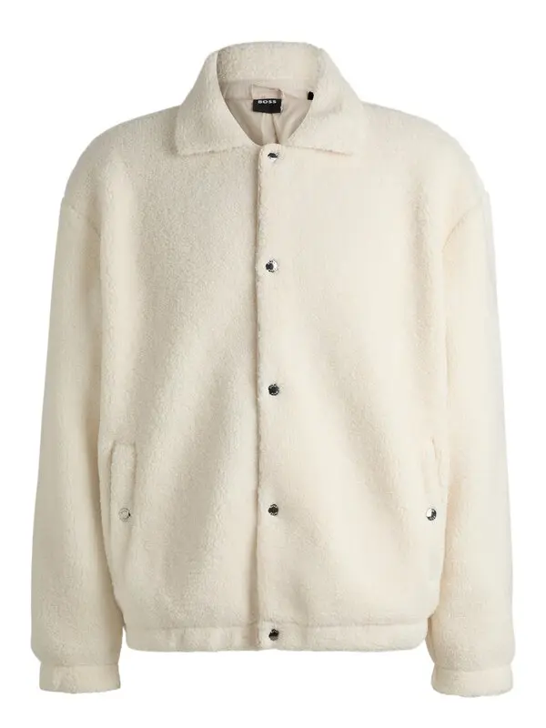 BOSS Regular-fit Teddy Jacket - White