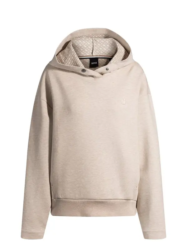 BOSS Hooded Sweatshirt With Monogram - Light Beige