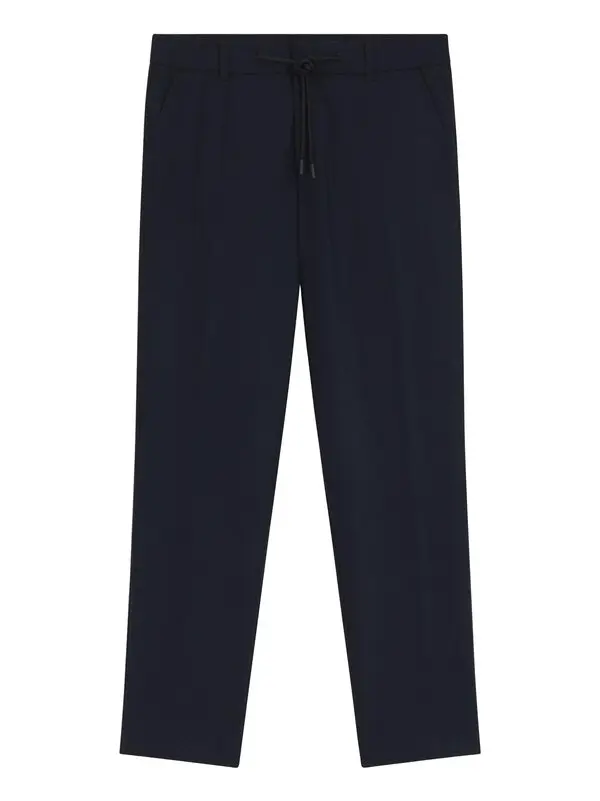 BOSS Tapered-fit Stretch Flannel Trousers - Dark Blue