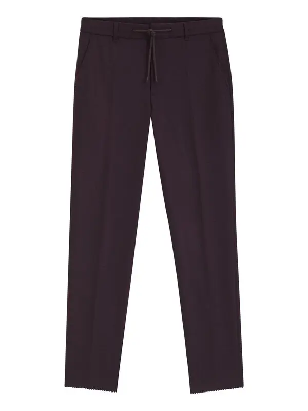 BOSS Tapered-fit Stretch Flannel Trousers - Dark Red