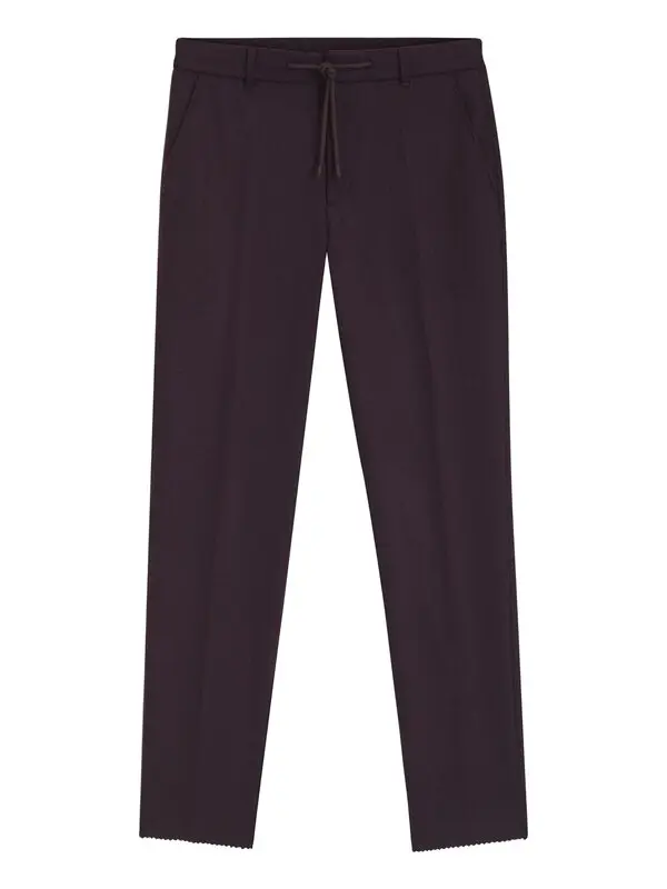 BOSS Tapered-fit Stretch Flannel Trousers - Dark Red