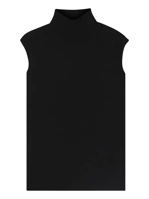 BOSS Sleeveless Mock Neck Top - Black