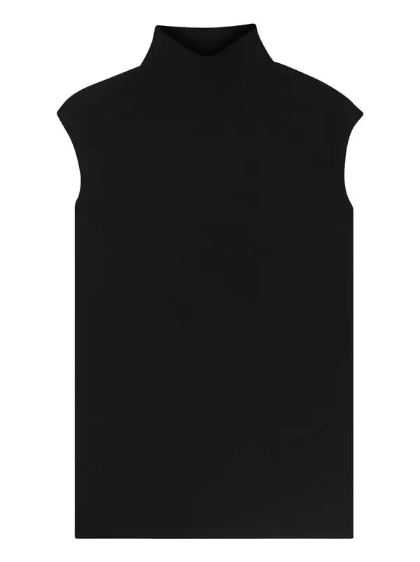 BOSS Sleeveless Mock Neck Top - Black