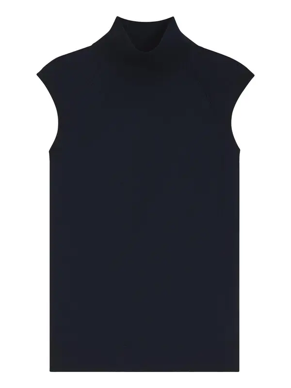 BOSS Sleeveless Mock Neck Top - Dark Blue