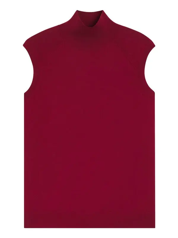 BOSS Sleeveless Mock Neck Top - Dark Red