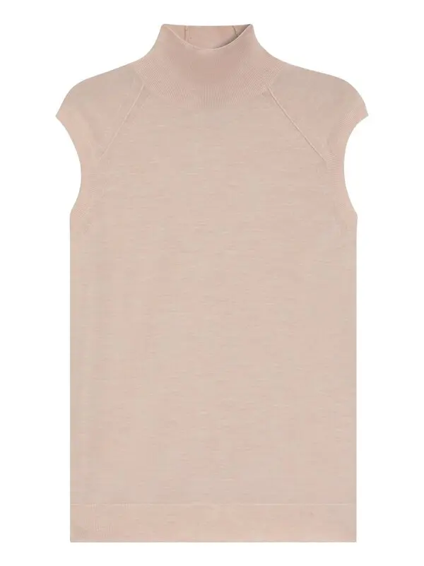 BOSS Sleeveless Mock Neck Top - Light Pink