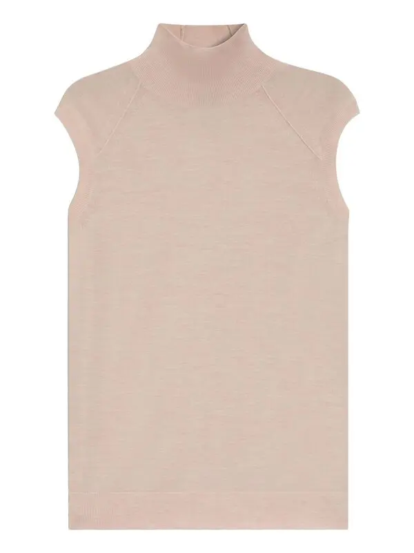 BOSS Sleeveless Mock Neck Top - Light Pink
