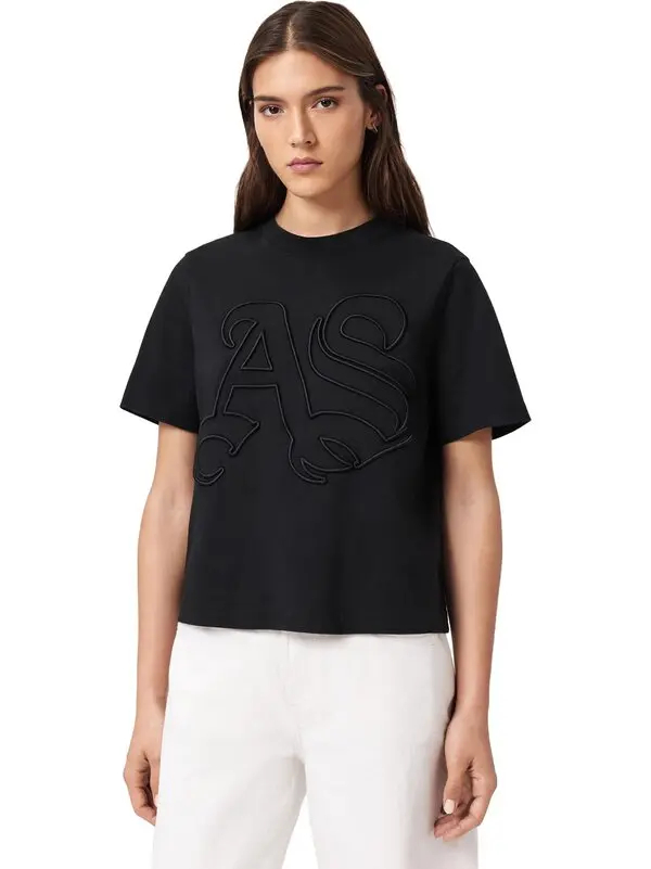 ALLSAINTS Lisa Embossed T-shirt - Black
