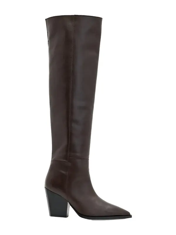 ALLSAINTS Reina Leather Zip Boots - Brown