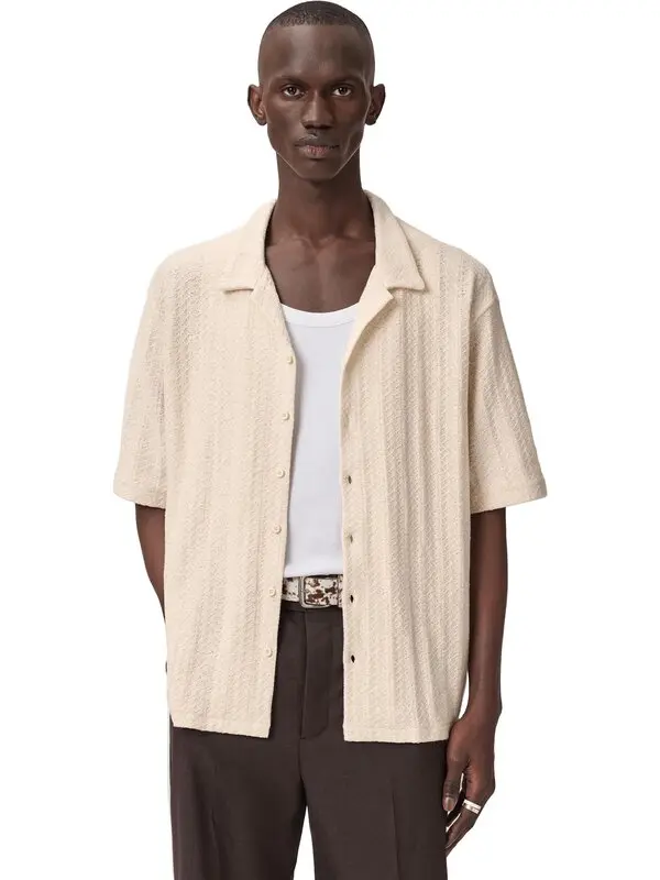 ALLSAINTS Trace Oversized Textured Shirt - Cottage White