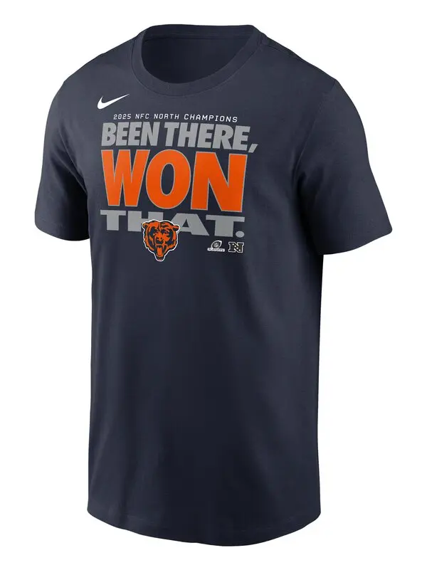 Nike Chicago Bears 2025 Nfc North Champions Trophy Collection Nfl T-shirt - Blue
