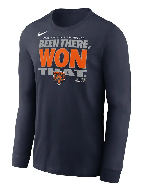 Nike Chicago Bears 2025 Nfc North Champions Trophy Collection Nfl Long-sleeve T-shirt - Blue
