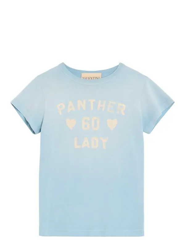 Valentino Garavani Cotton Jersey Printed T-shirt - Blue