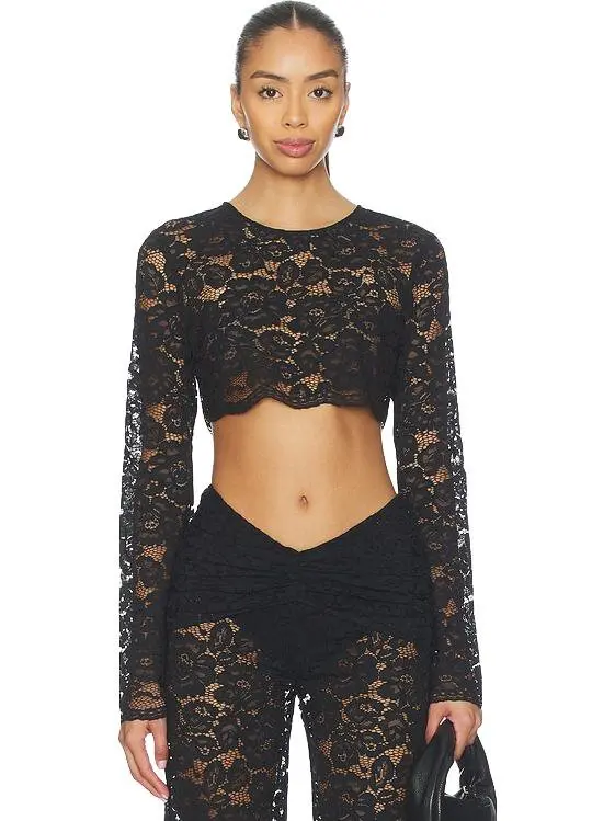 SHANI SHEMER Ella Crop Top - Black