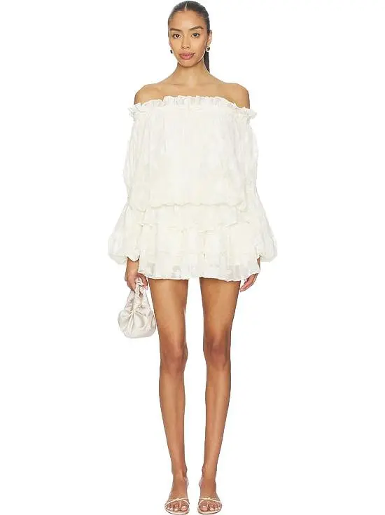 THE BEKK Elora Off-shoulder Mini Dress - Ivory