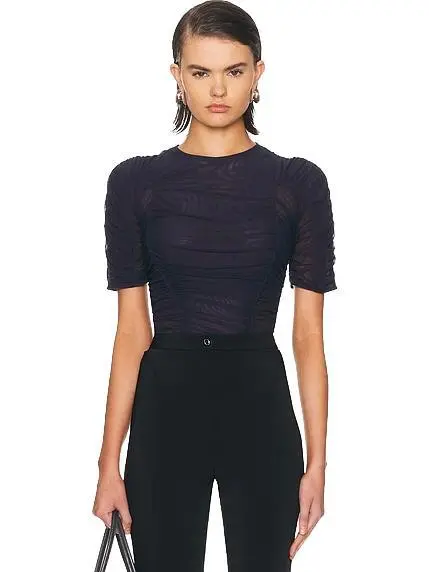 MUGLER Short Sleeve Top - Ink