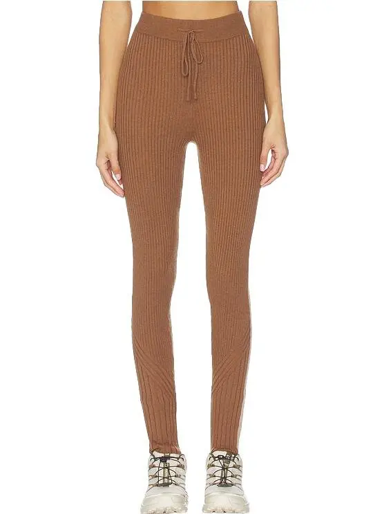 Varley Aiden Knit Legging In Brown - Cocoa Dust