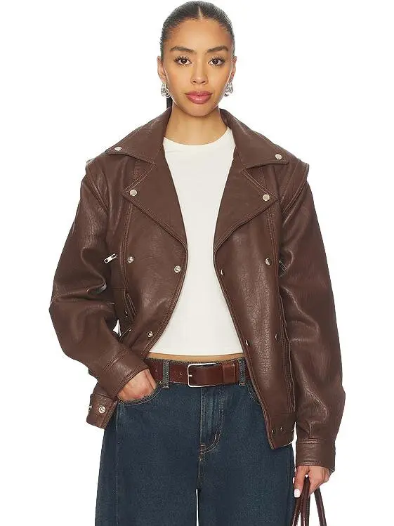 UNDERSTATED LEATHER Hybrid Motosport Leather Jacket - Brown