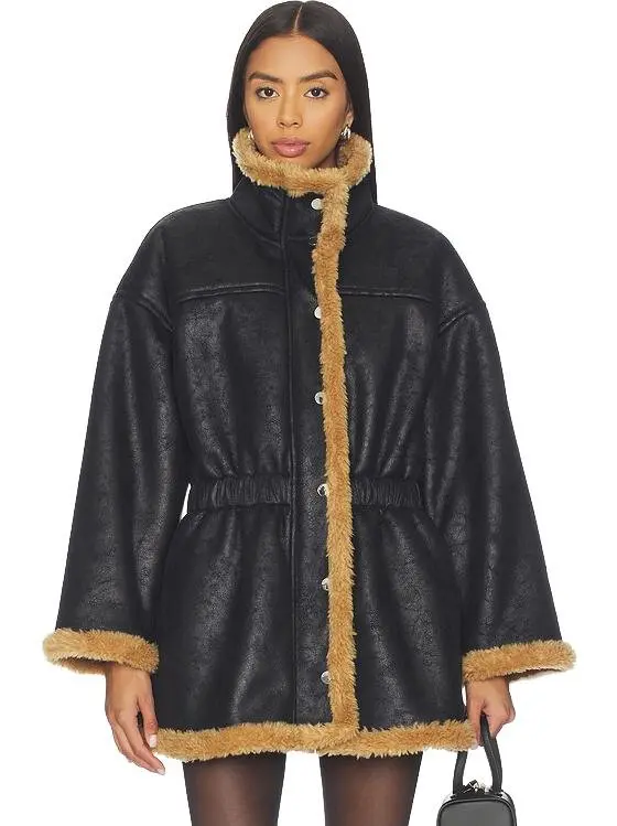 SIMONMILLER Yara Faux Shearling Jacket - Black