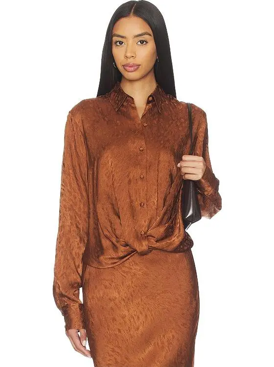 Prabal Gurung Fron Button-down Blouse - Toffee