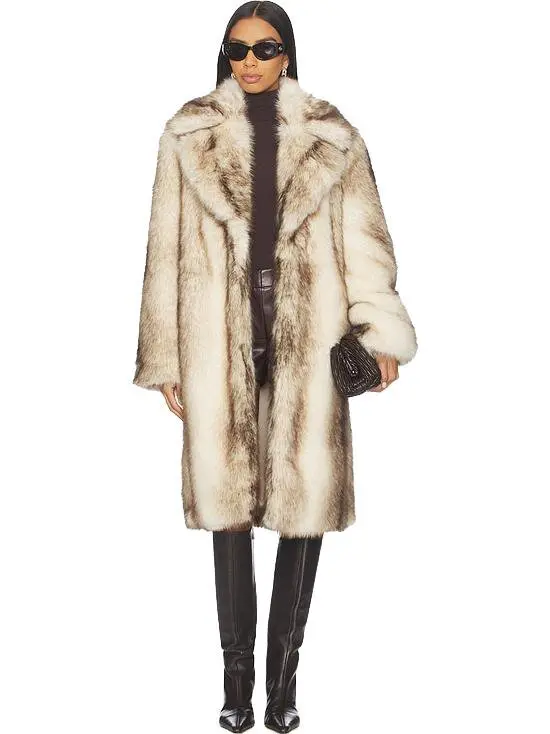 DUCIE Celia Coat - Taupe Striped