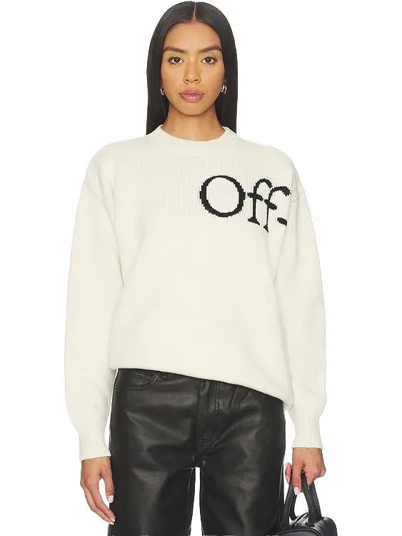Off-White Bookish Shared Knit Crewneck - White-black