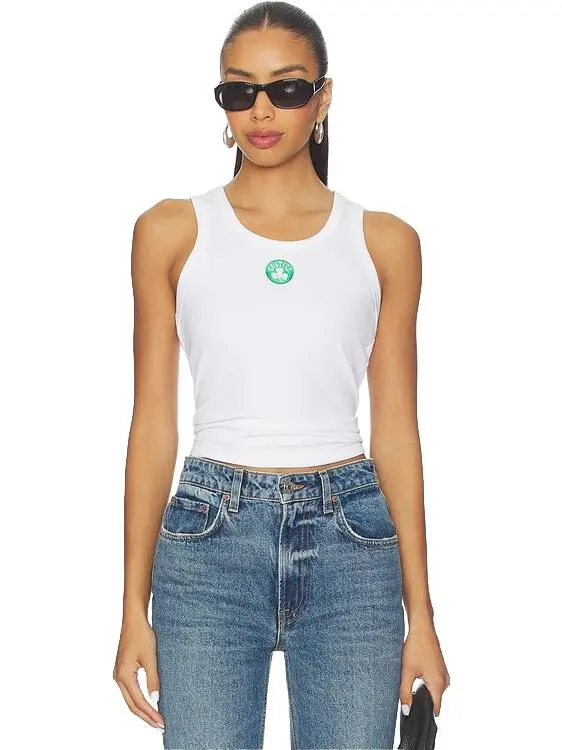 Terez X Celtics Scoop Neck Rib Tank Top - White
