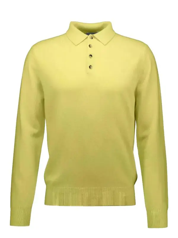 ALLUDE Buttoned Polo Sweater - Yellow