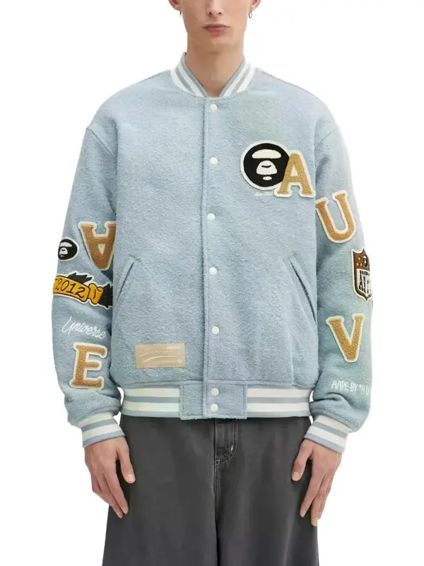AAPE BY *A BATHING APE® Letter-appliqué Bomber Jacket - Blue