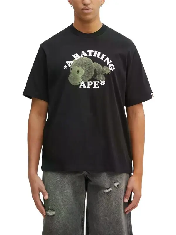 A BATHING APE Milo College Graphic-print T-shirt - Black