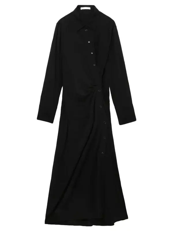Helmut Lang Long-sleeve Maxi Shirt Dress - Black