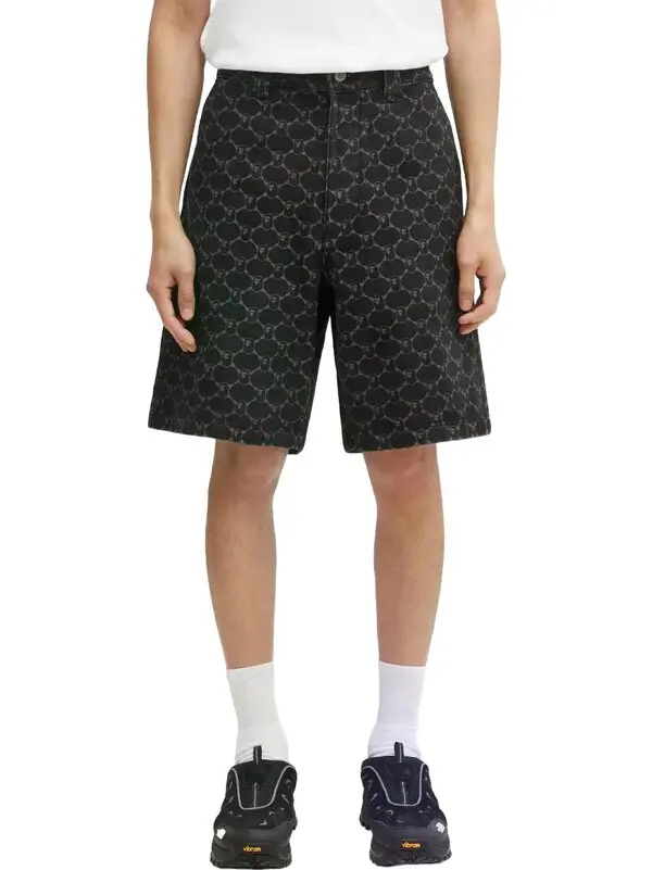 A BATHING APE® College Monogram Denim Shorts - Black