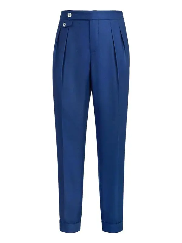 Brunello Cucinelli Pleated Waist-tab Trousers - Blue